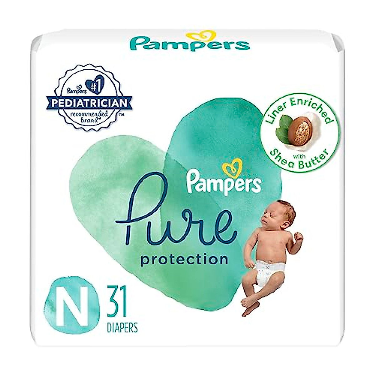 Pampers Pure Protection Diapers Size 0, 31 count - Disposable Diapers