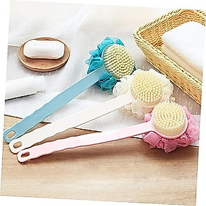 FOMIYES 3Pcs Bath Brush Shower Back Scrubber Scalp exfoliator Brush Body Scrub Sponge Shower Brush for Body Cleaning Tools face Sponge Long Handle Back Brush Back Bath Tool Body Clean Tool