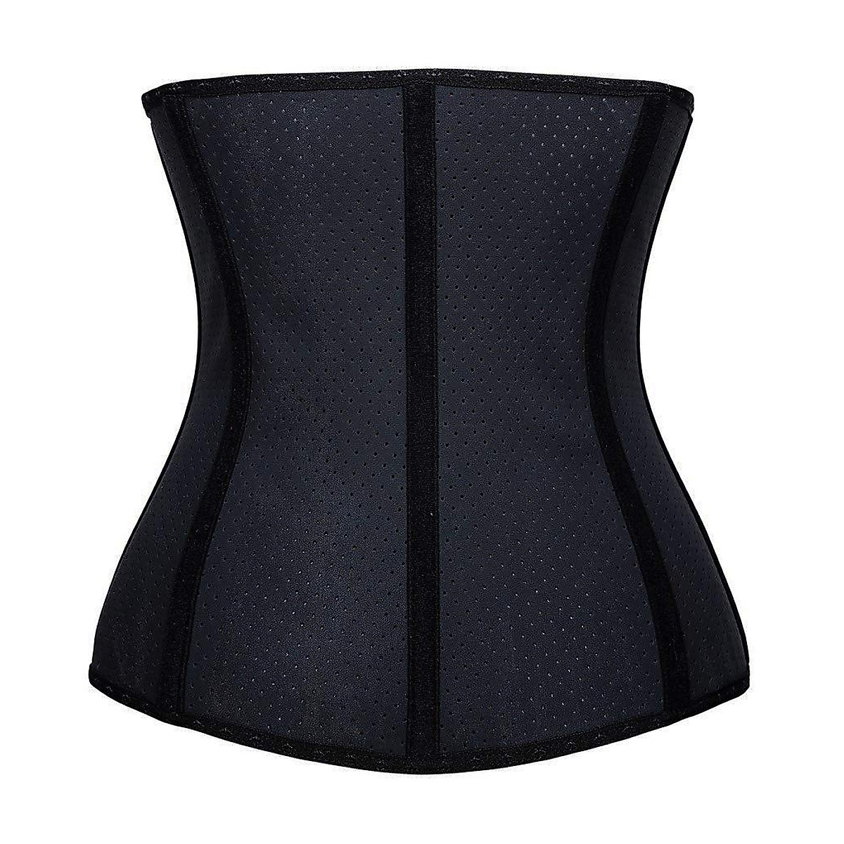 YIANNA Breathable Waist Trainer for Women Underbust Latex Sport Girdle Corsets Cincher Hourglass Body Shaper, (Black, 3XL)