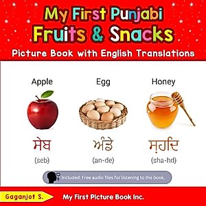 My First Punjabi Fruits & Snacks Picture Book with English Translations: Bilingual Early Learning & Easy Teaching Punjabi Books for Kids (Teach & Learn Basic Punjabi words for Children)