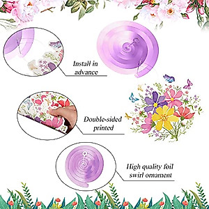 30 Pcs Butterfly Party Decorations Flowers Hanging Decorations Butterfly Hanging Ceiling Swirl for Home Baby Shower 1st birthday 1st birthday Classroom Garden