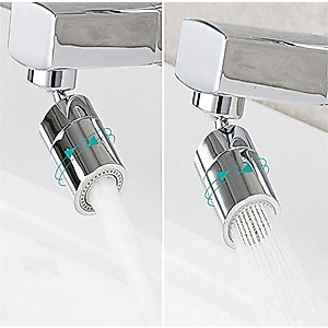 TOEGA 360 Degree Swivel Sink Faucet Aerator,2-FlowBig Angle Water Saving Dual Function,with Gasket Faucet Replacement Part - 55/64 Inch-27UNS Female Thread, 15/16 Inch-27UNS Male Thread Adapters (1)