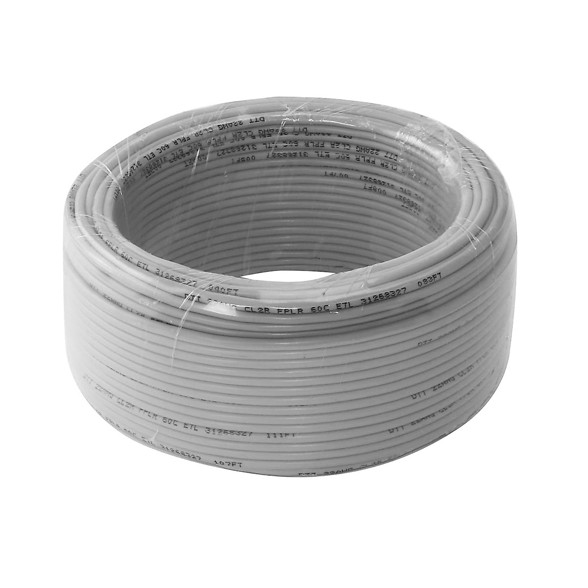 Shielded Alarm Control Cable, 22 AWG 2 Conductors (7 Strand) Riser Alarm Cable, 125ft, Full Copper, for Fire/Sound/Security Burglar Station Wire Security by InstallerCCTV