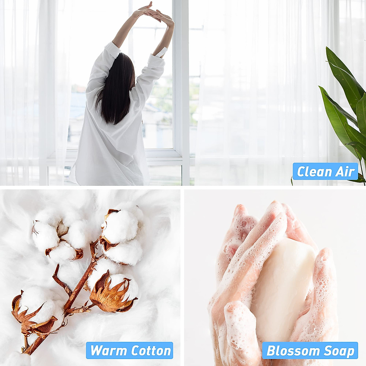 Clean Fragrance Oil, ESSLUX Essential Scented Oils for Diffuser for Home, Premium Soap Candle Making Scents, Aromatherapy Oils Collection for Laundry, Humidifiers, Fresh Scents for Spring Summer