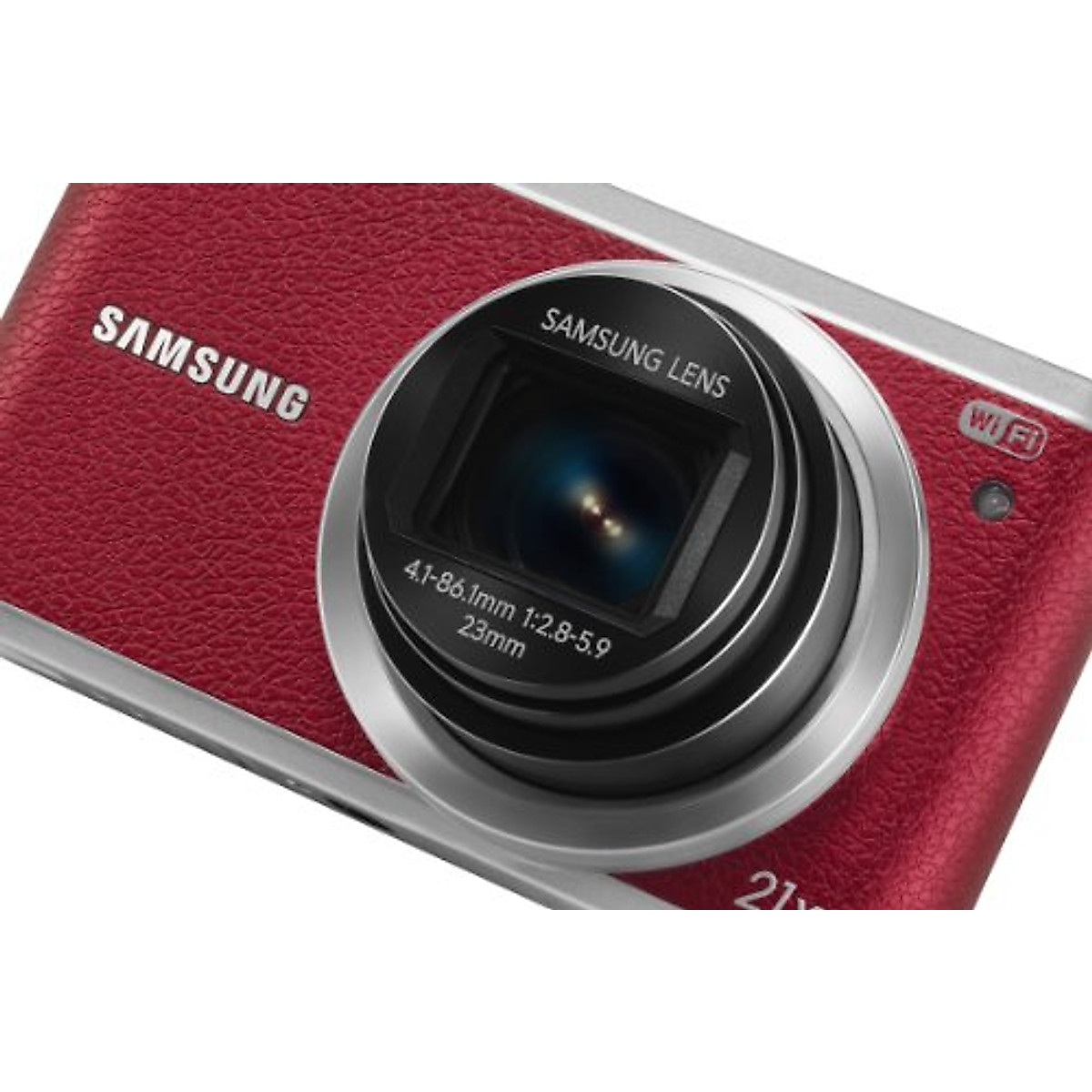 Samsung WB350F 16.2MP CMOS Smart WiFi & NFC Digital Camera with 21x Optical Zoom, 3.0" Touch Screen LCD and 1080p HD Video (Red)