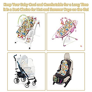 Baby Gel Car Seat Cooler Pad, Summer Chair Ice Cushion, Seat Cooler Mat,Multifunctional Baby Cushion Suitable for Stroller, Baby Dining Chair, Child Safety Seat with Stroller Universal Mosquito Net