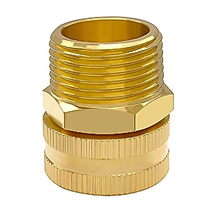 Hooshing 3PCS 3/4" GHT Female to 3/4" NPT Male Garden Hose Swivel Adapter Solid Brass Garden Hose Connectors