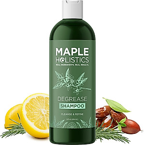 Clarifying Shampoo for Build Up and Oily Hair - Deep Cleansing Shampoo with Rosemary - Refreshing Lemon for Greasy Hair & Jojoba Oil for Scalp Cleanser - Anti Residue Shampoo for Healthy Scalp - 8 Oz