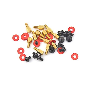 Screw 10Pcs 6.5mm 6-32-M3 Computer Golden Motherboard Riser+Silver Screws + Red Washers Wholesale