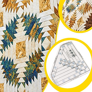 Trim Tool Quilting Ruler,Mini Quilt Ruler Transparent Acrylic Scale DIY Trim Tool Quilting Ruler for 6 8 10 Inch Finished Blocks