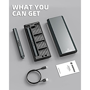 Mini Electric Screwdriver 48-in-1 Magnetic Bits, DOINOW Precision Electric Screwdriver LED Light, Electric Screwdriver kit for PC Building Phone Watch Laptop