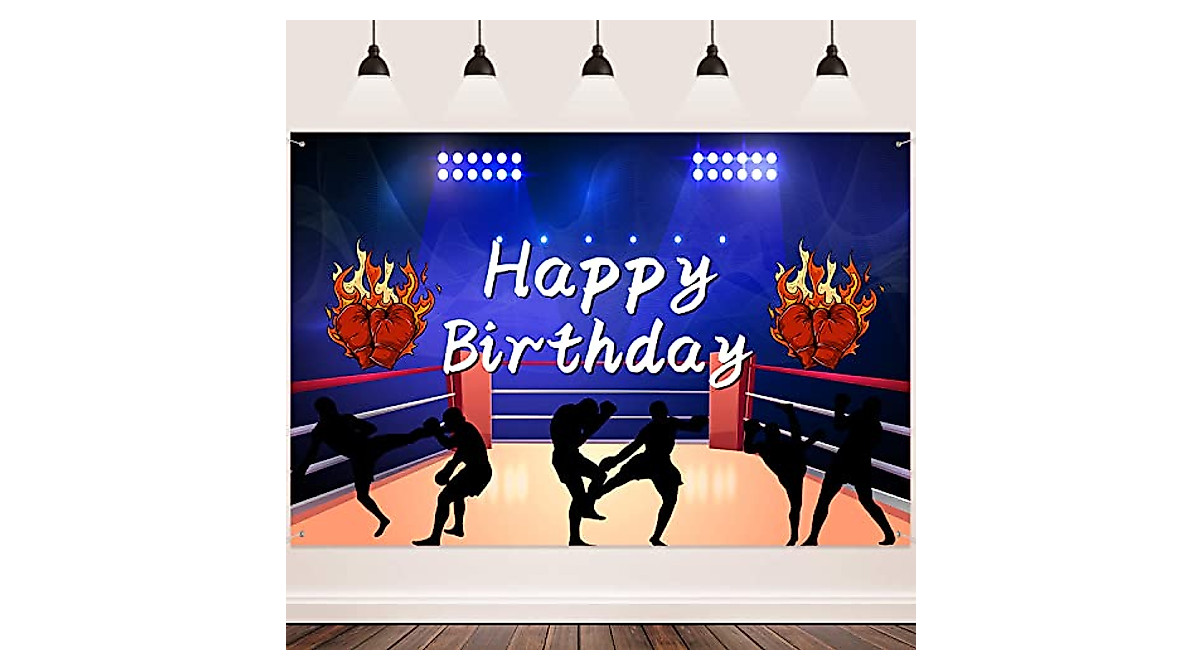 FHZON Boxing Birthday Backdrop - Vibrant 7x5ft Ring for Parties & Photo ...