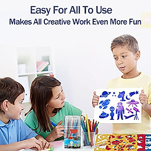30 Pieces Drawing Stencils Set for Kids, Plastic Drawing Painting Stencil Templates for Kids Crafts School Art Projects, Journal Stencil with 400+ Images