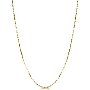 Kooljewelry Yellow Gold Plated Sterling Silver Round Cable Chain Necklace (1.2 mm, 30 inch)