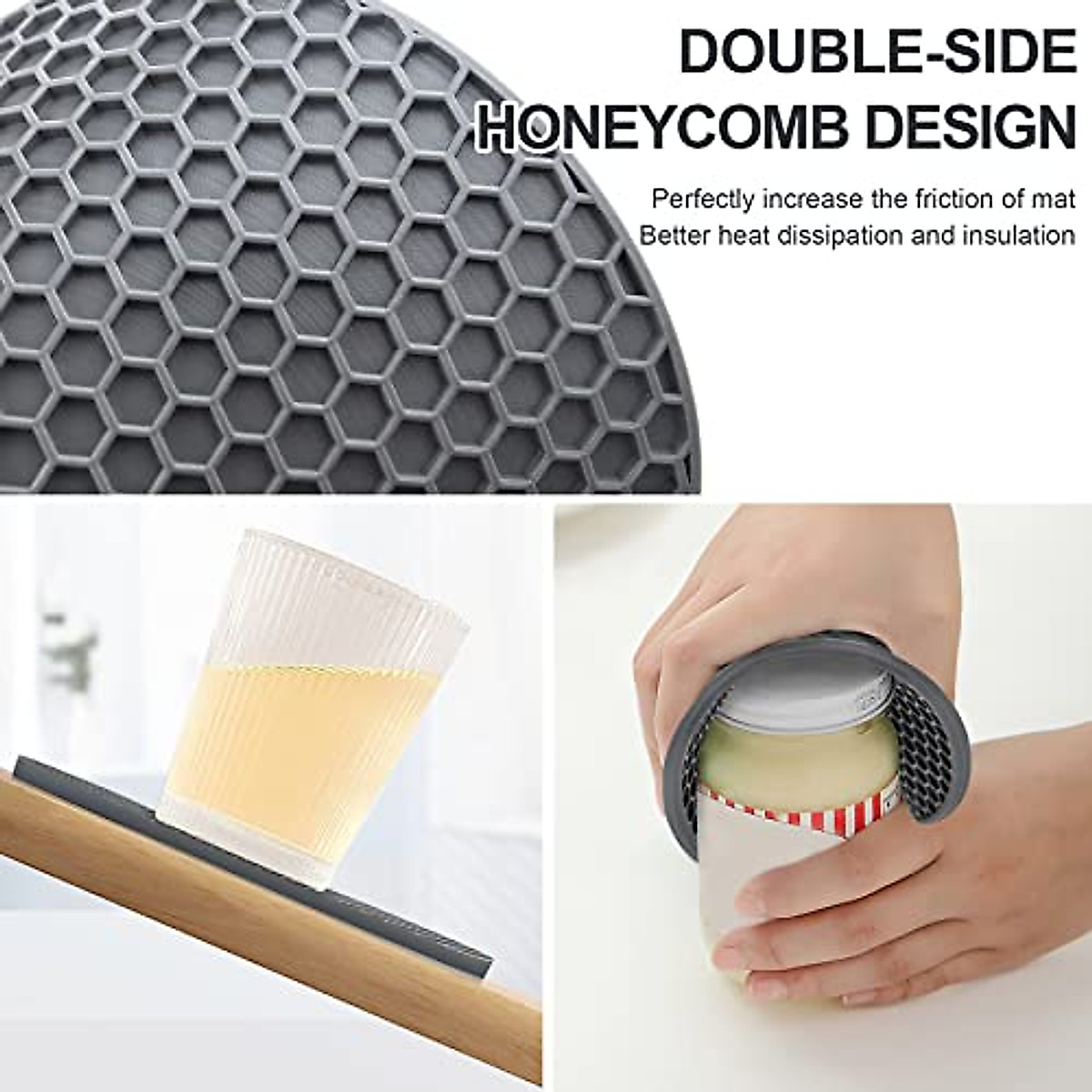 Silicone Trivets for Hot Pots and Pans, Trivets for Hot Dishes, Durable Silicone Trivet Mat Hot Plates to Protect Table,Hot Pads for Kitchen, Pot Holders for Kitchen Heat Resistant Mats for Countertop