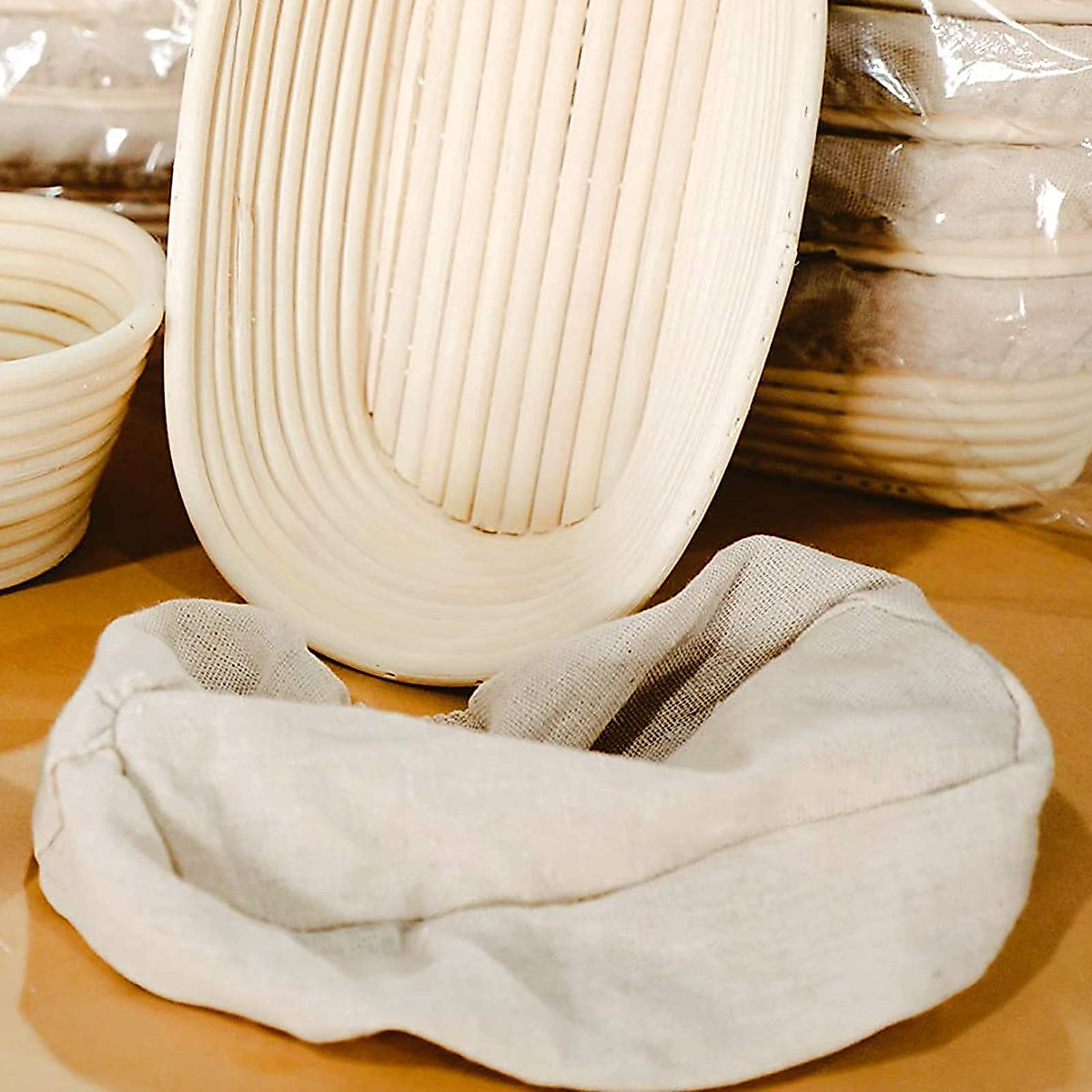 D-GROEE Pastry Proofing Basket Liner Bread Making Basket Cloth Liner Baking Supplies Food Grade for Home 17cm