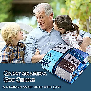 Sixftop Best Grandpa Ever Blanket Gifts from Grandson and Grandaughter Fathers Day Birthday Gifts for Grandpa Papa | to Grandpa Letter Christmas Bday Presents for Papa Throw Blanket 50” X 60"