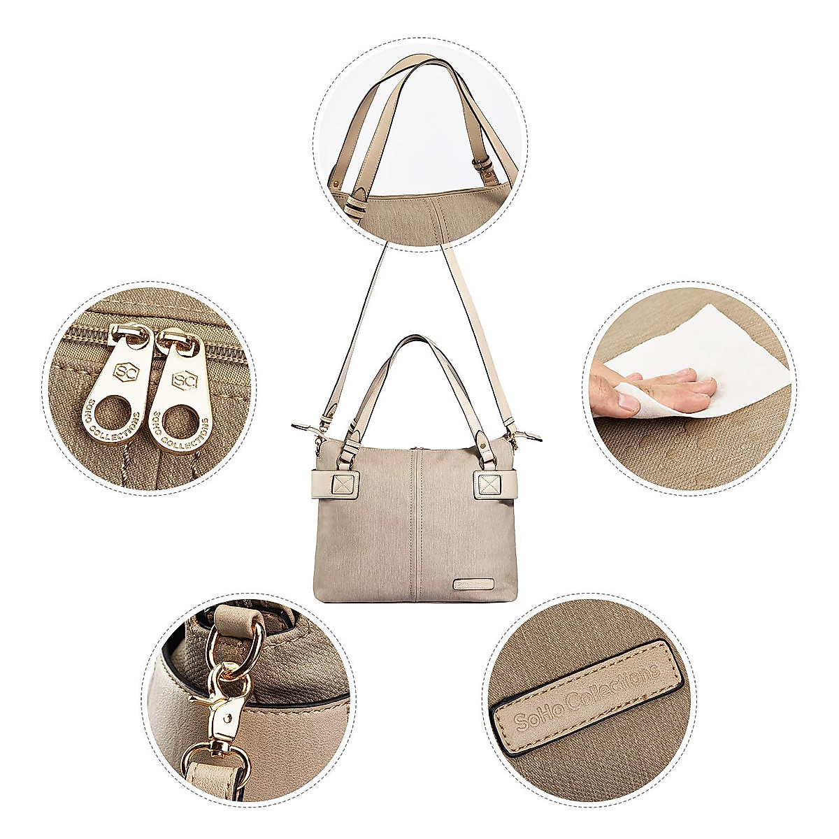 SoHo Lansing Vegan Leather Diaper Bag 4Pc Purse