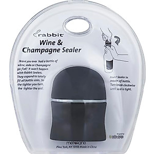 Rabbit Champagne and Wine Sealer (Velvet Black)