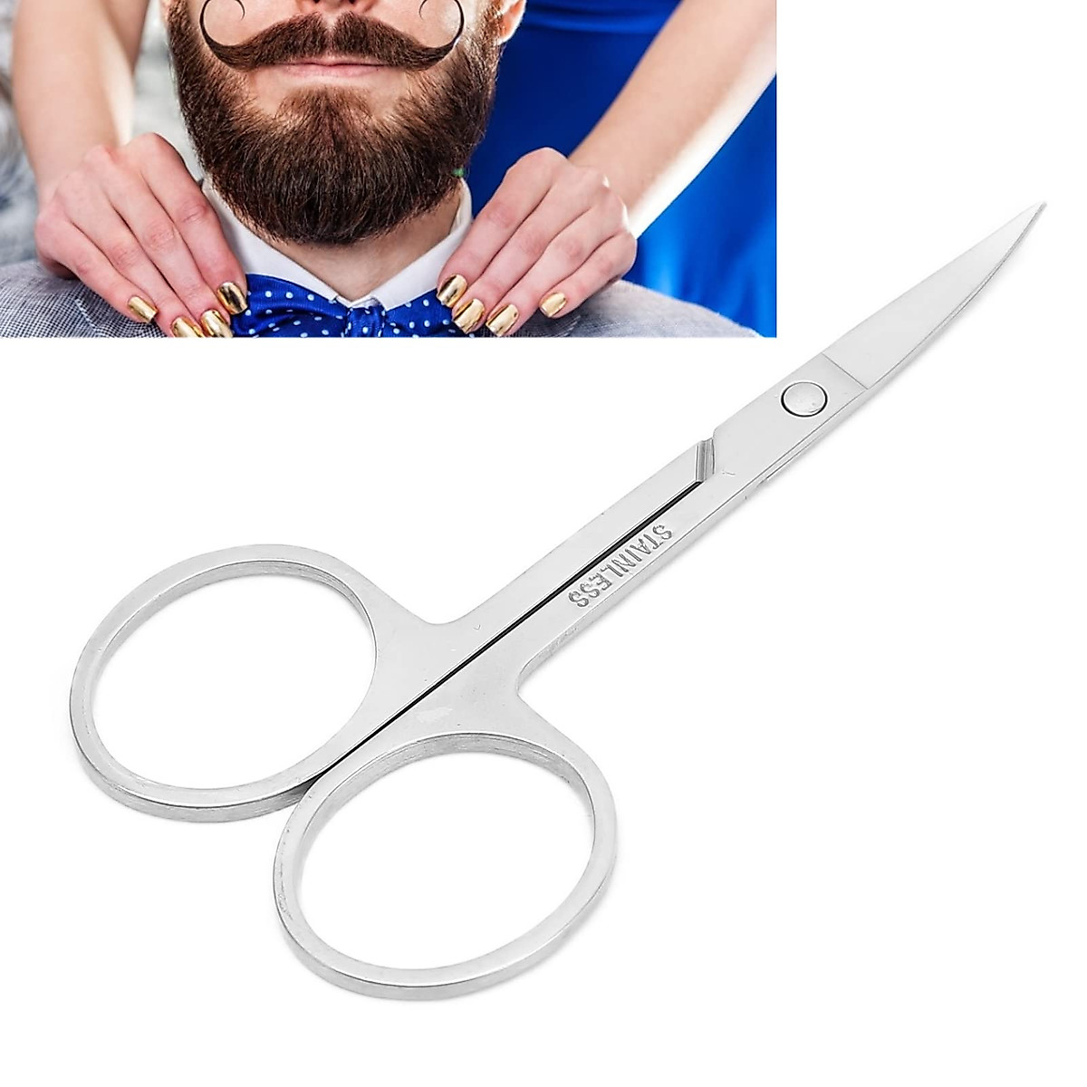 Hair Cutting Scissors Facial Nose Ear Hair Grooming Scissors Hair Removal Scissor Hair Clippers, Eyebrow Eyelash Trimming Scissors Men's Beard Mustache Care