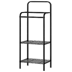 HOOBRO 48" Tall Free Standing Towel Rack for Bathroom, 3 Tier Blanket Rack with 2 Adjustable Shelves, Pool Towel Drying and Display Rack, Quilt Rack, for Living Room, Bedroom, Outdoor, Black BK23LB01