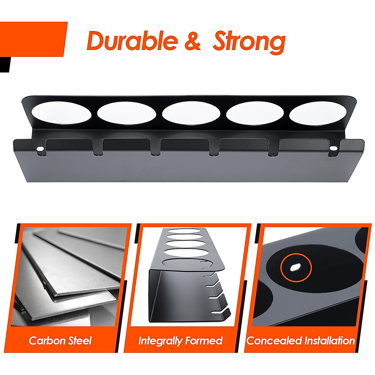 Nisorpa 2 Pack Pneumatic Tool Holder and Aerosol Rack Combo, Wall Mounted Metal Spray Can Bottle Holder Air Tool Organizer Rack for Garages, Workspace and Home, 5 Cans and 6 Slots