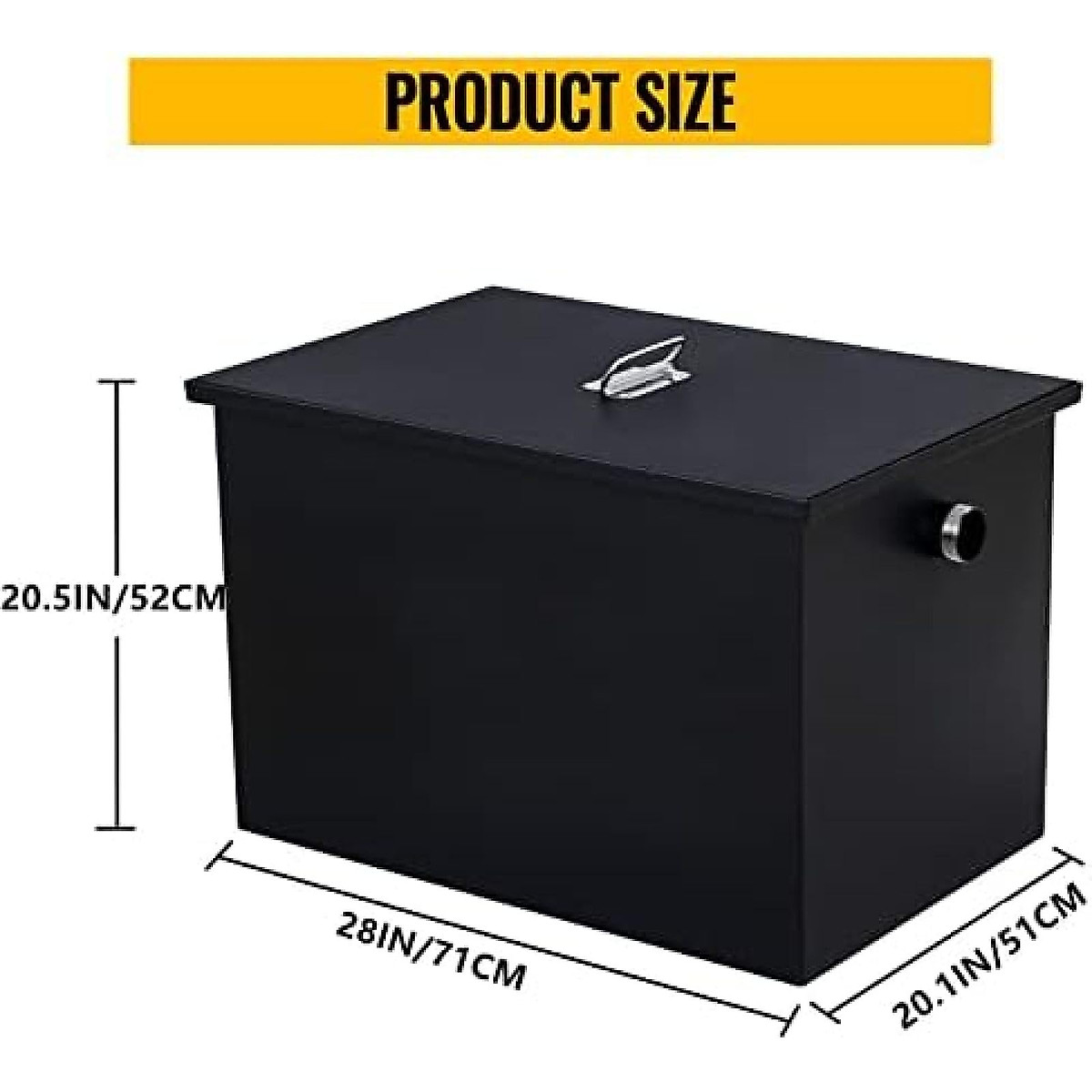 Commercial Grease Trap Interceptor for Restaurant Under Sink Kitchen 4.6 GPM Waste Water Oil-Water Separator, for Restaurant Canteen Home Kitchen,40 LB,Black