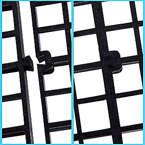 OIIKI 4 PCS Egg Crate for Aquarium, Fish Tank Bottom Isolation, Grid Tank Divider Tray for Mixed Breeding(Black)