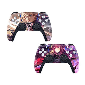 EBTY-Dreams Inc. - Set of 2 Fate / Stay Night, Grand Order, Acrophobia Scathach, Saber Vinyl Skin Sticker Decal Protector For Playstation 5 (PS5) Controllers