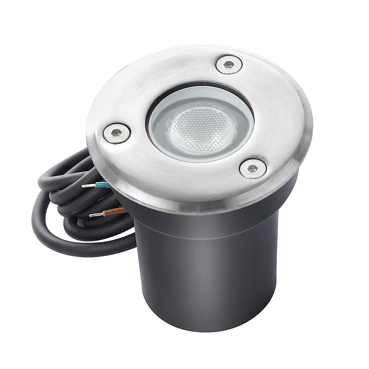 ATCD Low Voltage In-Ground Lights Outdoor Landscape LED Well Deck Step Lighting for Garden Pathway Driveway, 12V 24V 1W 100LM Crystal White, IP67 Waterproof, 1-Pack