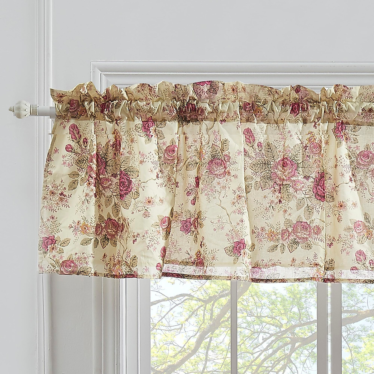Greenland Home Antique Rose Valance, 84 by 21-Inch