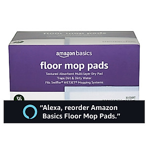 Amazon Basics Dry Floor Mop Pads, 36 Count (Previously Solimo)
