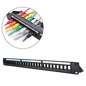 Simlug Mountable 19Inch Network Cable Rack, International Standards Data Patch Panel, for Over 5 Types of Network Cable
