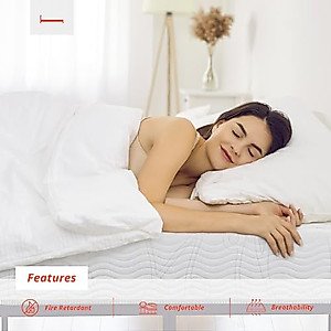 PrimaSleep Queen Mattress, 10 Inch Support Cloud Hybrid Mattress, Gel Infused Memory Foam, Pocket Spring for Support and Pressure Relief, CertiPUR-US Certified, Bed-in-a-Box, Soft, Queen Size