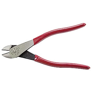 Klein Tools D228-8 Pliers, Made in USA, Diagonal Cutting Pliers with Short Jaw and Beveled Knives, High-Leverage Color-Coded Wire Cutters, 8-Inch