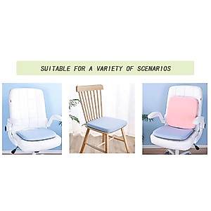 YUNZLAN Memory Foam Chair Pad 16" Summer Ice Silk Cushion Square Anti-Slip Seat Cushion Meditation Cushion Floor Pillow with Ties Washable Cover (Pink)