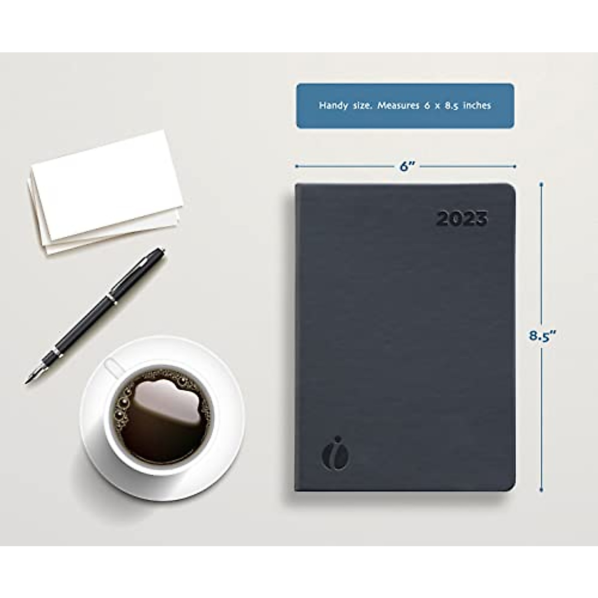 Inamio 24 Hourly Planner 2023 – 24 Hour Planner – Weekly and Monthly Appointment Book 2023 – Hardcover, Japanese Design – Minimalist Teacher Planner, Annual Planner with Time Slots – 6 x 8.5