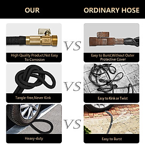 Expanding Garden Hose 100 ft - Expandable Garden Hoses Leak-Proof with Innovative Nano Rubber - 2024 Version/New Patented,Lightweight, Durable, No-Kink Flexible Retractable Water Hoses(Black)