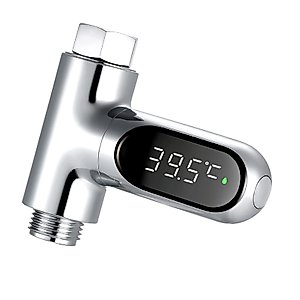 FUCHU LED Digital Shower Display 0~100℃ Bath Water Celsius/Fahrenheit Display 360° Rotating Screen for Home Kitchen Bathroom