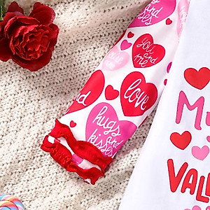 MINIFEIKO 0-3 Months Baby Girl Valentiens Day Clothes 1st My Heart Romper Outfit