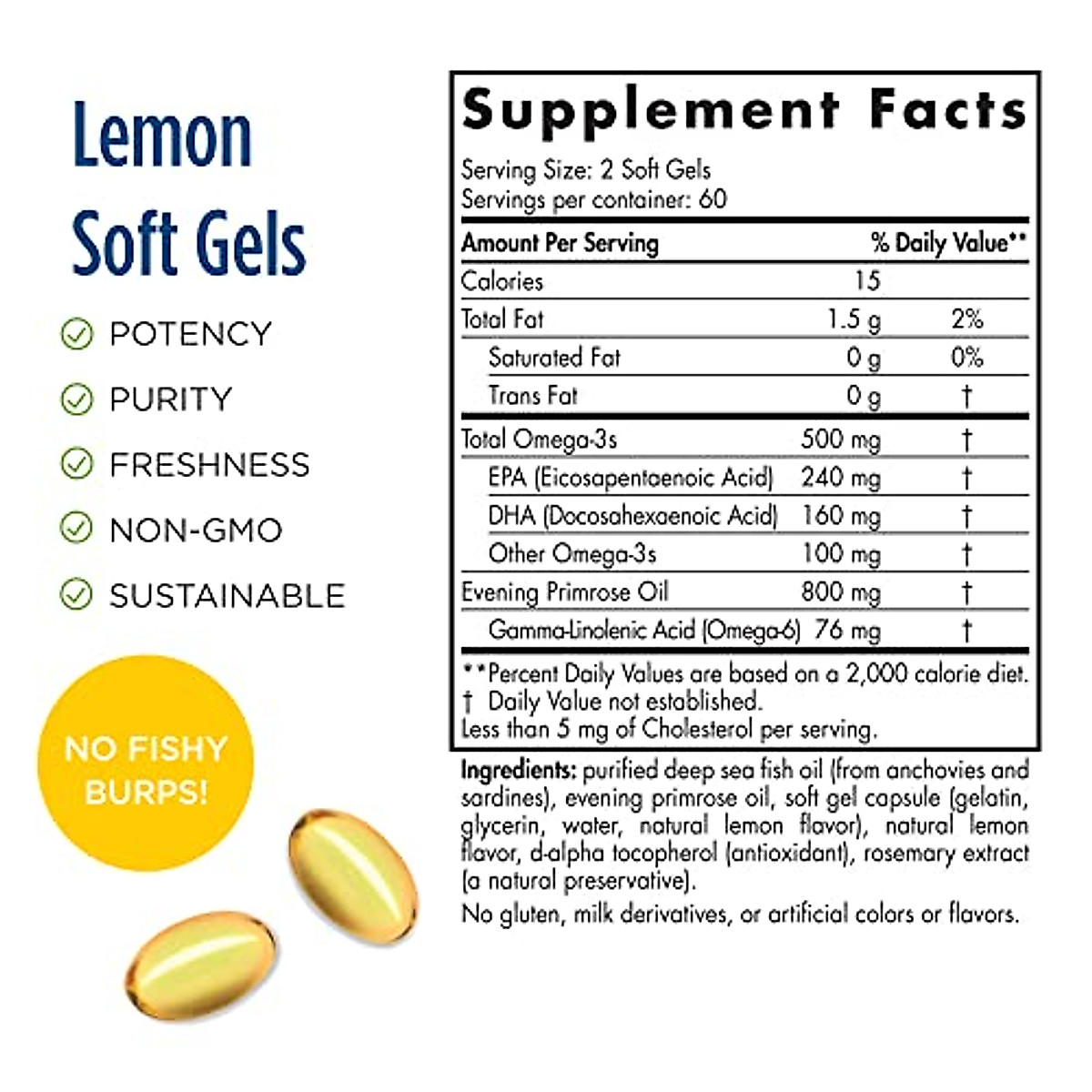 Nordic Naturals Omega Woman, Lemon - 120 Soft Gels - 500 mg Omega-3 + 800 mg Evening Primrose Oil - Healthy Skin, Hormonal Balance, Optimal Wellness - Non-GMO - 60 Servings