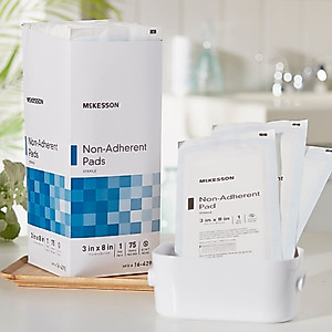 McKesson Non-Adherent Dressing Pads, Sterile, Nylon/Polyester, 3 in x 8 in, 75 Count, 1 Pack