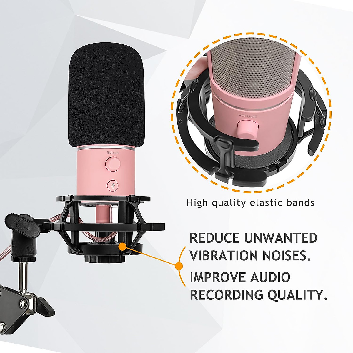 Silence Razer SeirenxShock Mount with Foam Windscreen Cover,Anti-Vibration Suspension Shockmount Mic Holder Clip with Pop Filter to Blocks Out Plosives for Razer SeirenxUSB Streaming Mic Frgyee