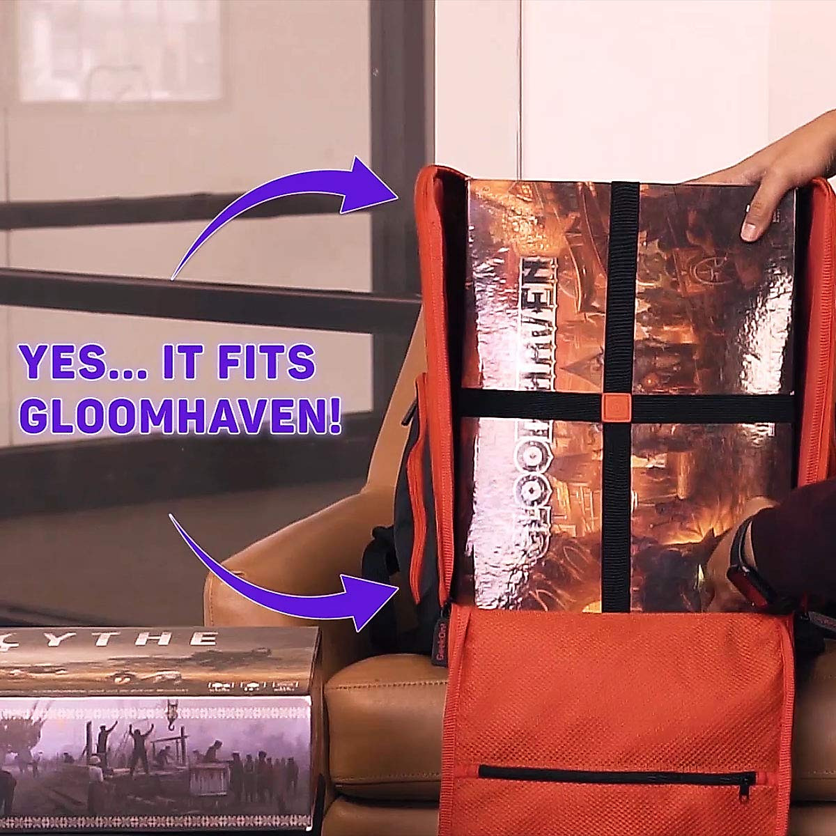 GeekOn SpacePak Board Game Backpack - A Large Capacity, Flat Folding Game Bag to Safely Transport Your Games