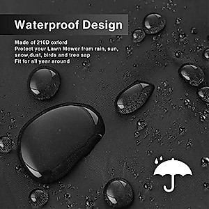 ShAiyOU Waterproof Lawn Mower Cover with Storage Bag Outdoor Garden Windproof Sun Protection Dustproof Universal Lawn Mower Cover 188 * 63.5 * 99cm