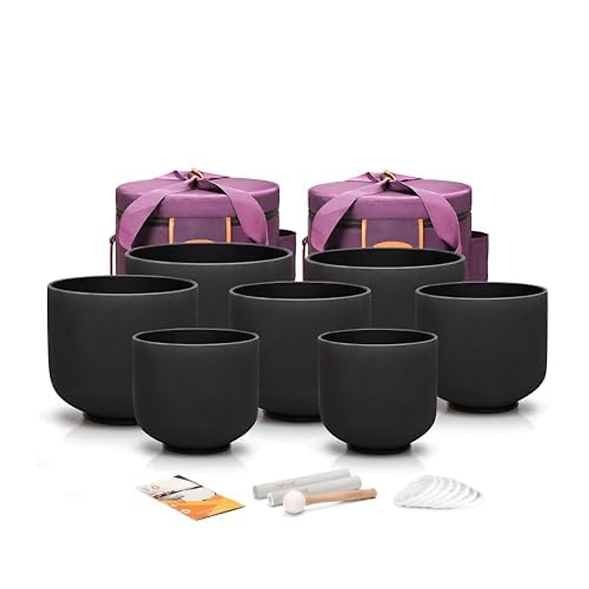 TOPFUND 10 inch F Note Crystal Singing Bowl Heart Chakra with Heavy Duty Carrying Case and Suede Mallet