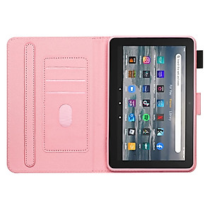 AKHIOK Case for All-New Amazon Fire 7 Tablet (Only fit 12th Generation, 2022 Release), Fire 7 Tablet Case, Premium PU Leather Stand Cover with Smart Auto Wake/Sleep, Purple Marble