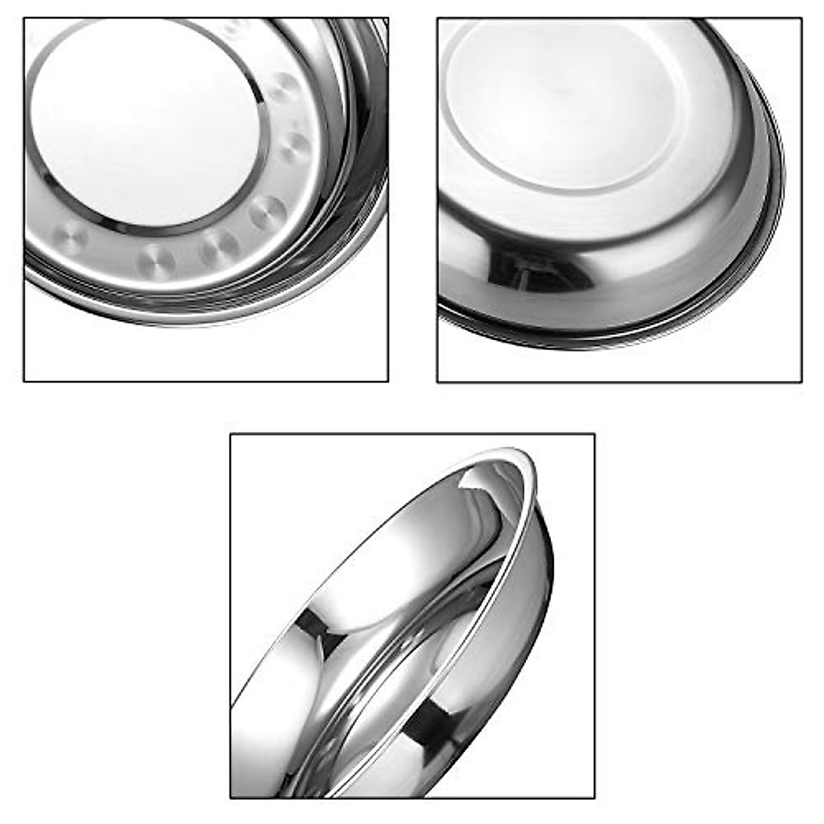 Eslite 6-Piece 18/10 Stainless Steel Round Plates,Dinner Plate Dish,9-Inch