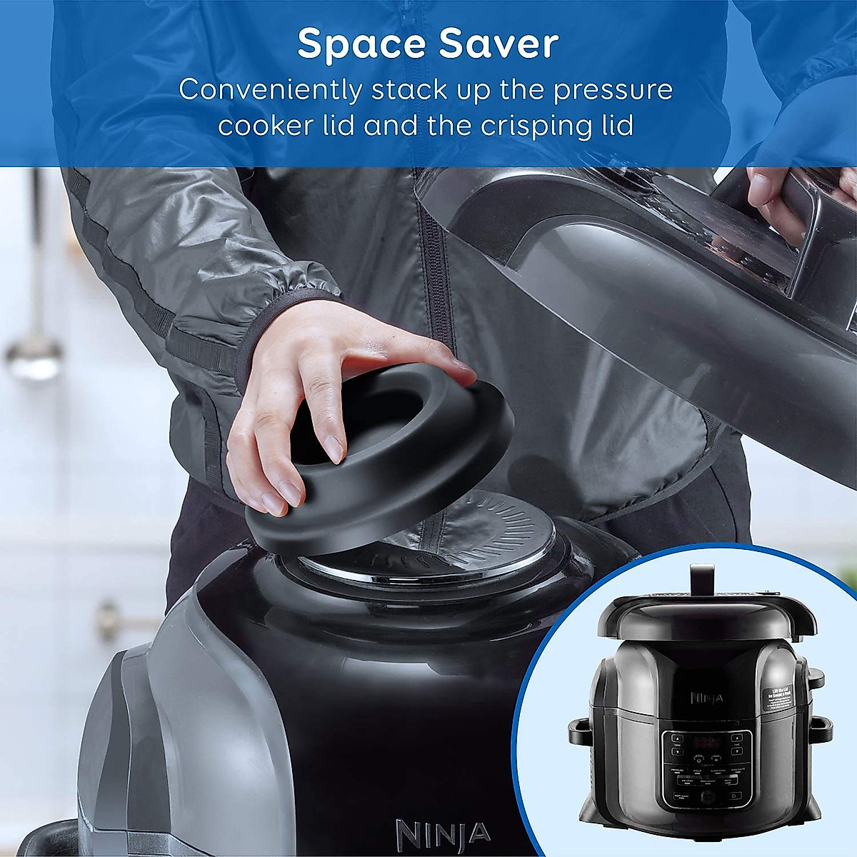 Lid Holder Lid Stand Accessories Compatible with Ninja Foodi Pressure Cooker and Air Fryer 6.5 Quart and 8 Quart (Patent Pending) (Lid holder)