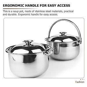 UPKOCH Stainless Steel Stock Pot Stockpot with Lid Soup Pot Pasta Cooking Pot for Soup Lobster Stews Cooking Gifts 20cm